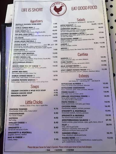 Menu at The Red Hen restaurant, Swedesboro