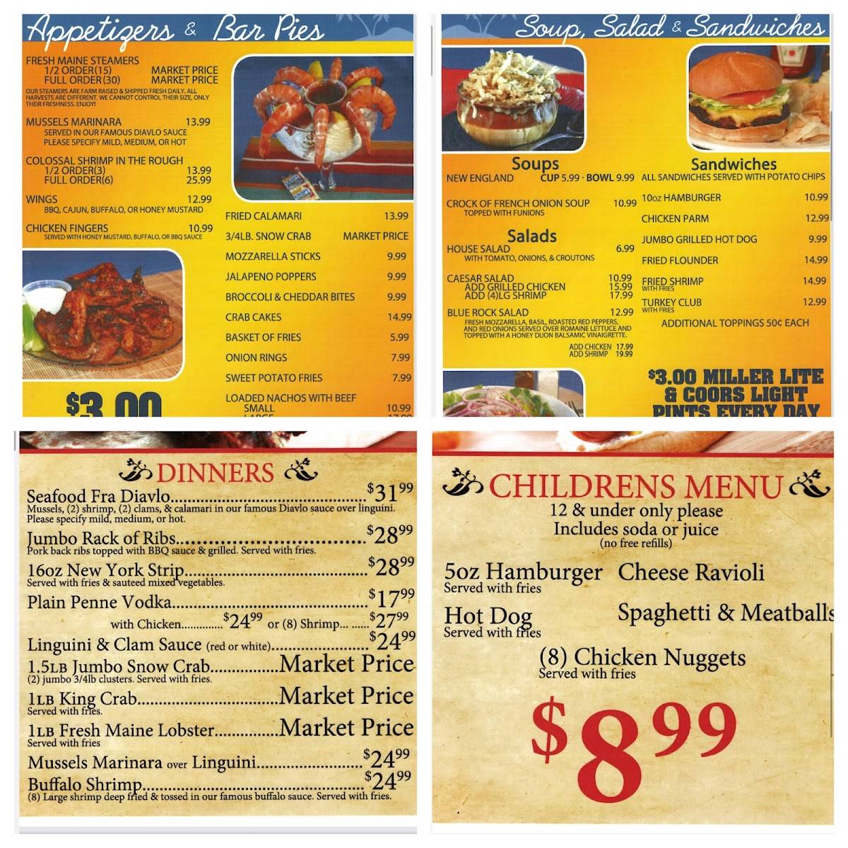 Menu at The Rock Cafe, Keyport