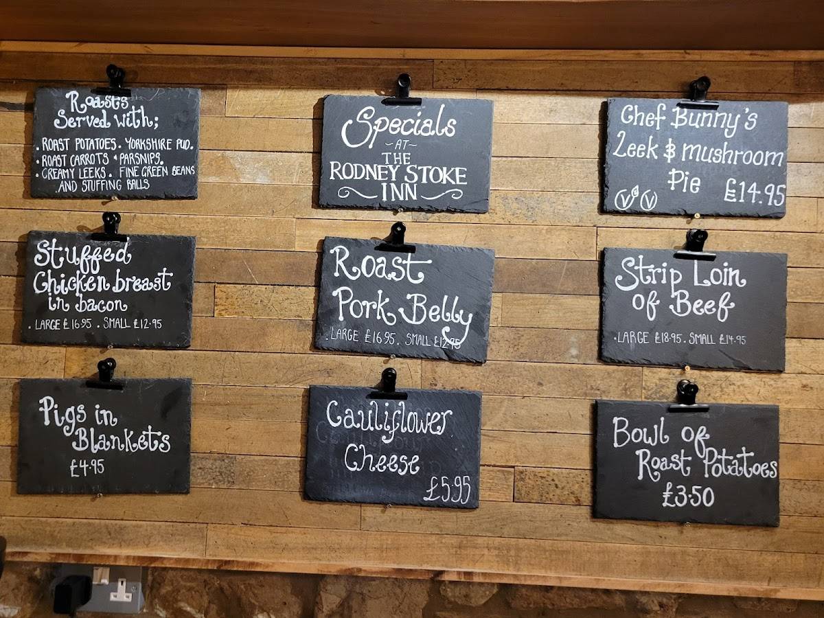 Menu at The Rodney Stoke Inn pub & bar, Rodney Stoke