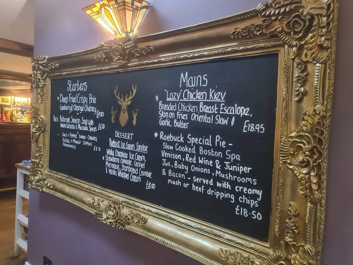 Menu at The Roebuck Pub, Otley, 1 Roebuck Ln