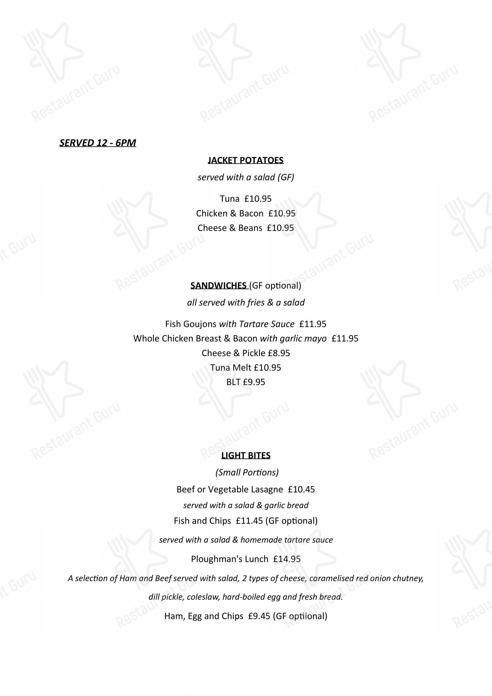 Menu at The Rose and Crown pub & bar, Sherborne