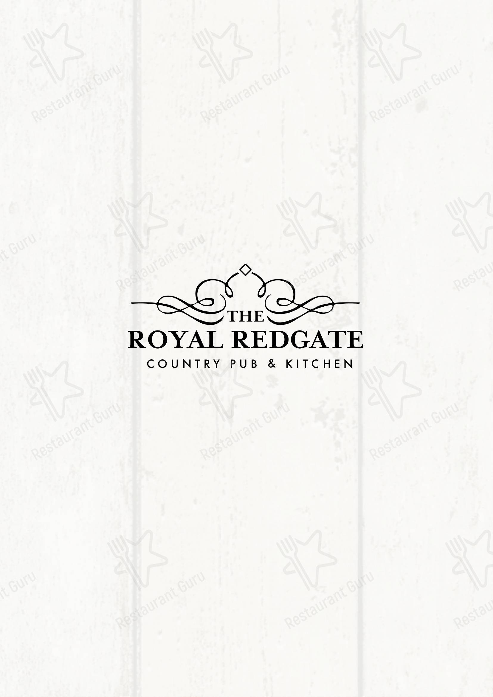 Menu at The Royal Redgate pub & bar, Nuneaton, Watling St