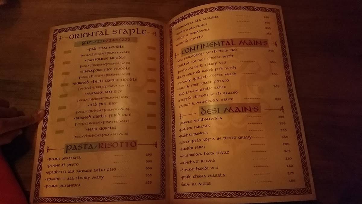 Menu at The Ruin House, Ranchi