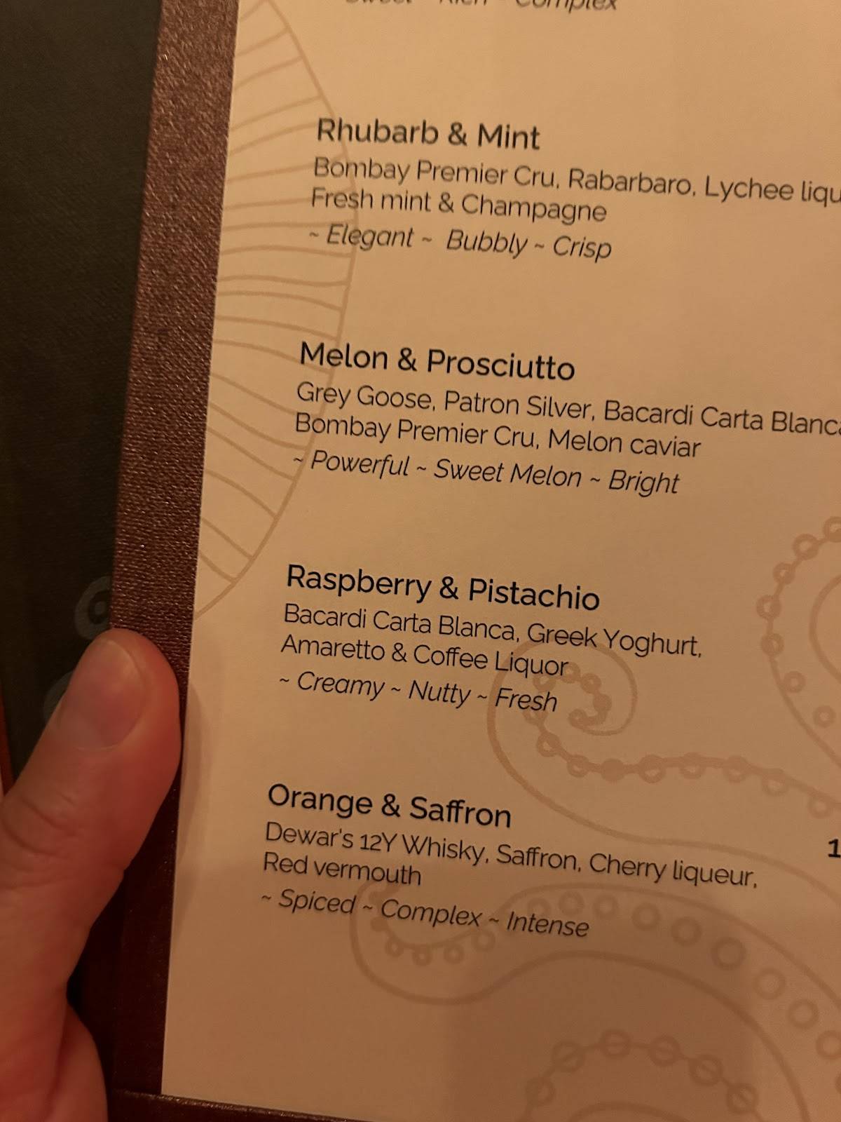Menu at The SIREN Restaurant & Bar, Amsterdam
