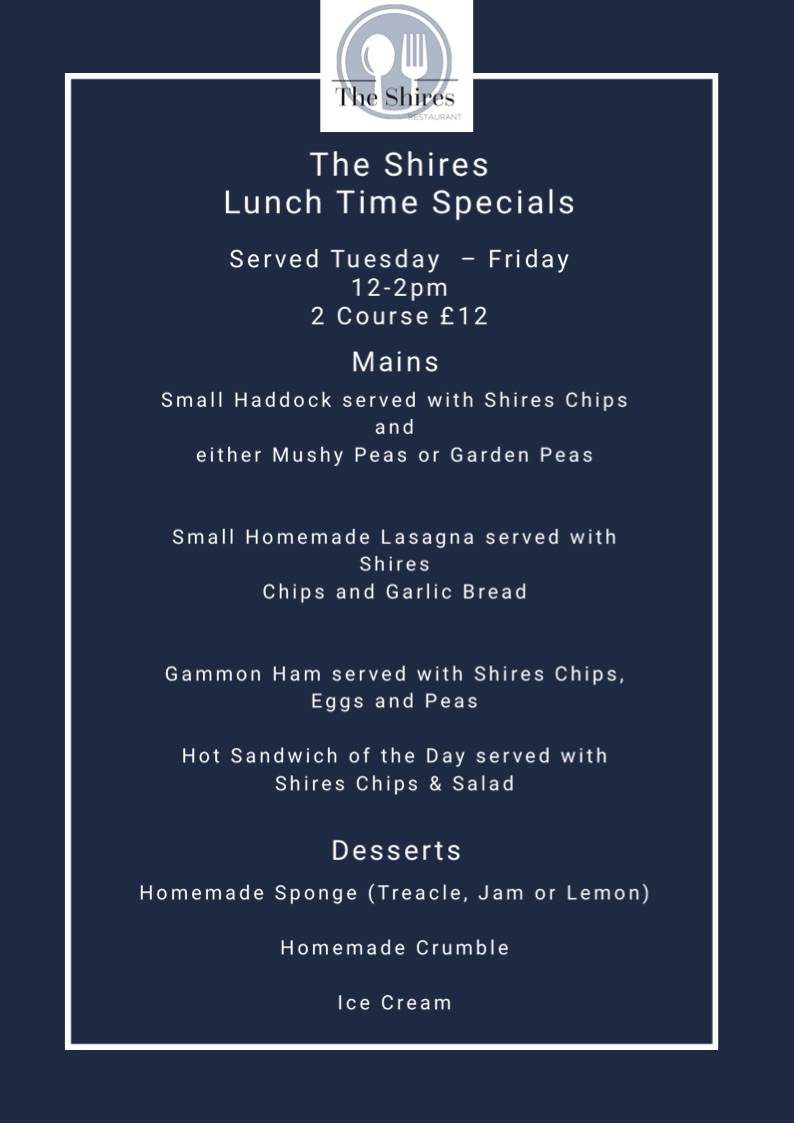 Menu at The Shires pub & bar, Kirton in Lindsey