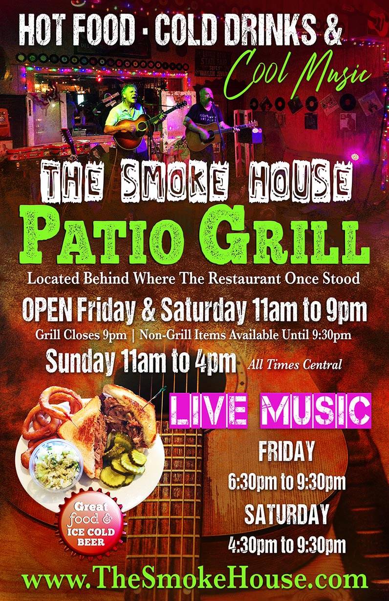 Menu at The Smoke House Patio Grill restaurant, Monteagle