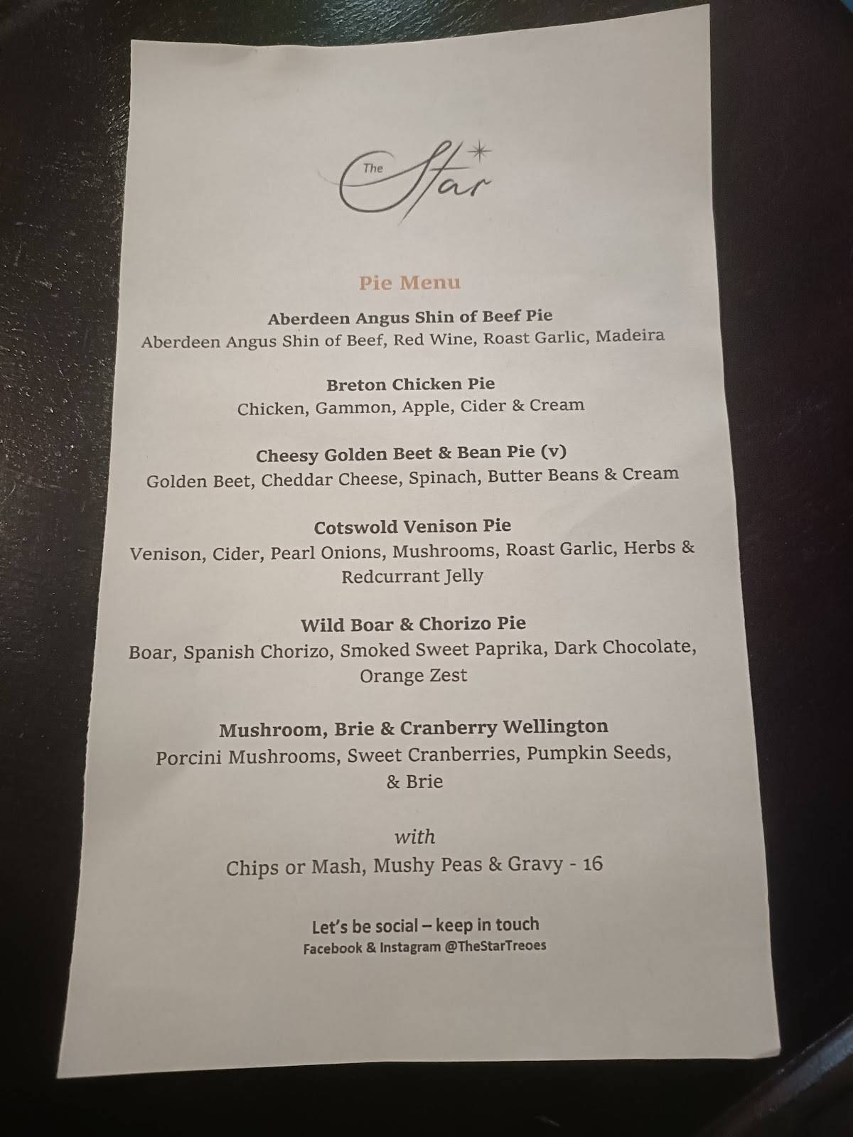 Menu at The Star Inn - Treoes pub & bar, Bridgend, Treoes Village