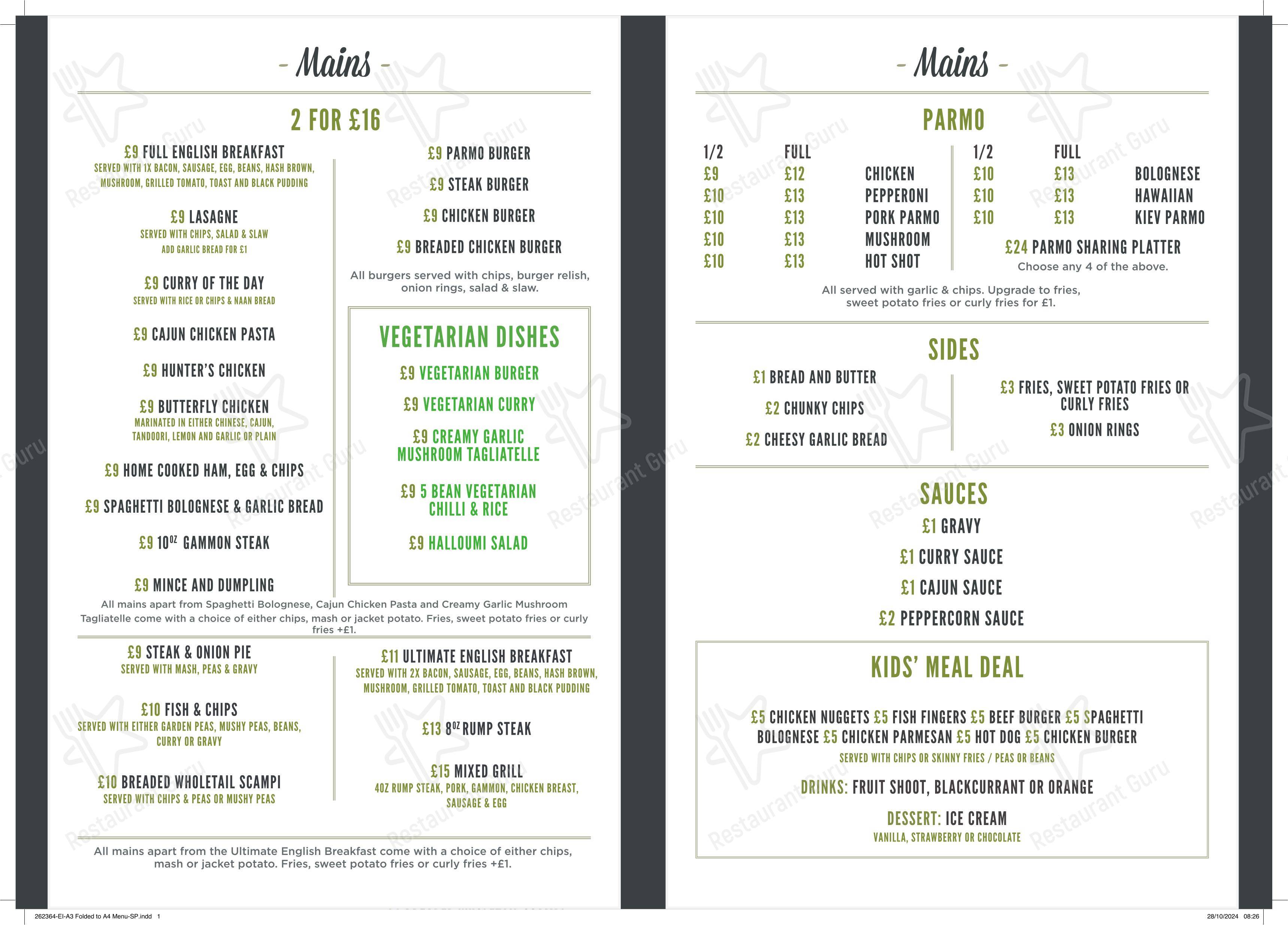 Menu at The Station pub & bar, Billingham, 172 Station Rd