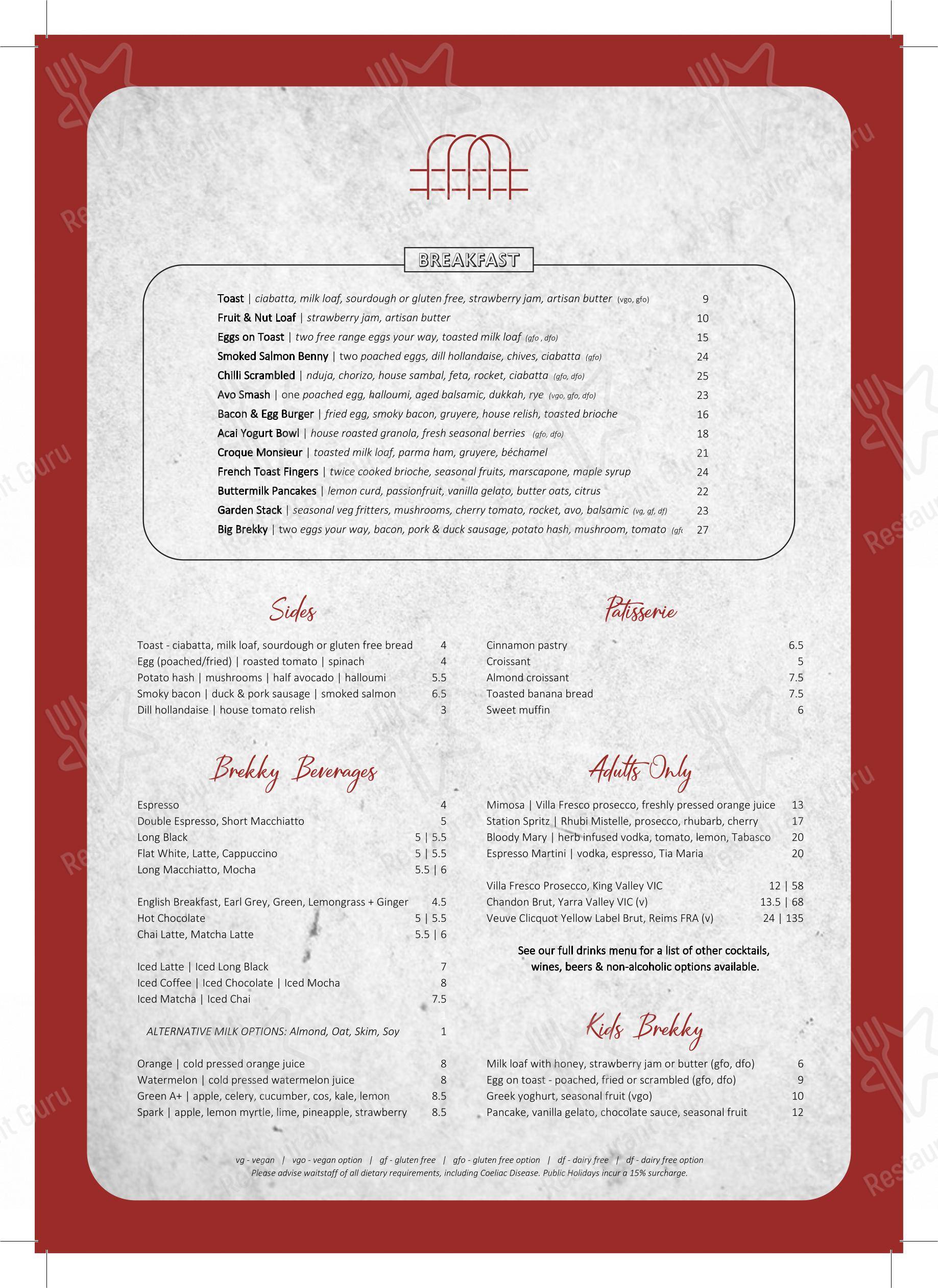 Menu at Ludo restaurant, South Perth