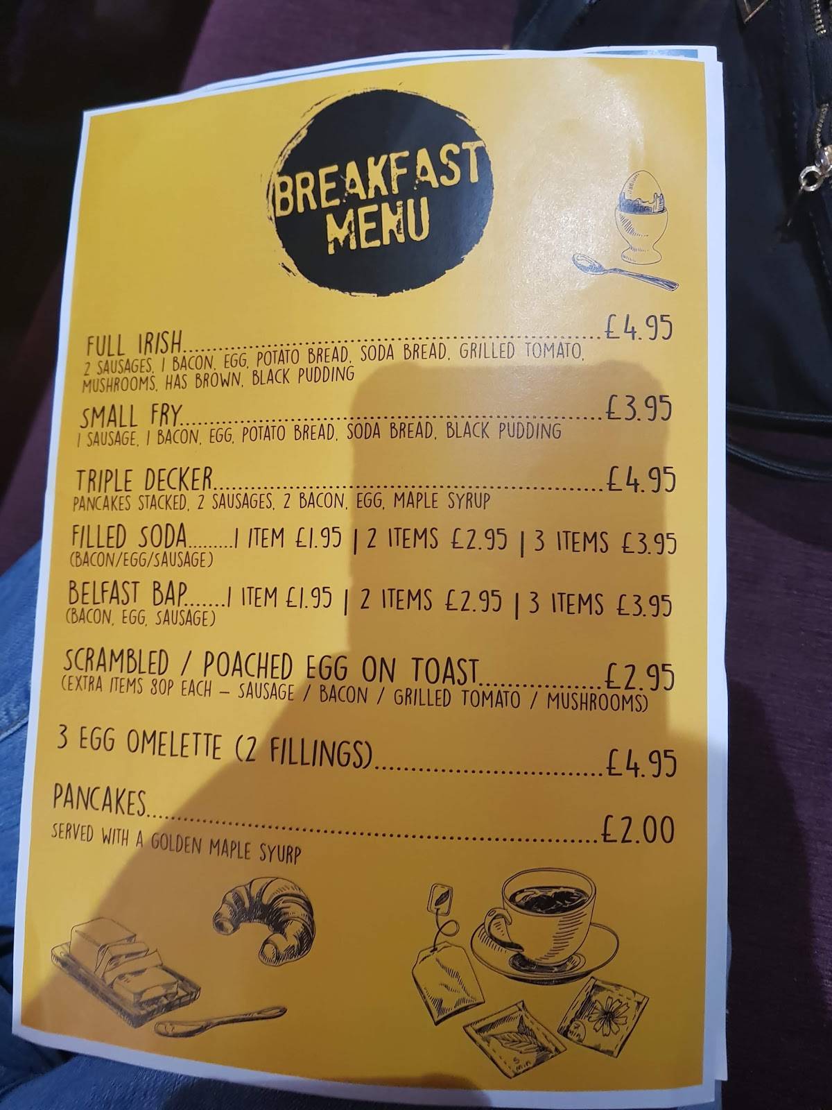 Menu at The Suffolk Inn pub & bar, Belfast