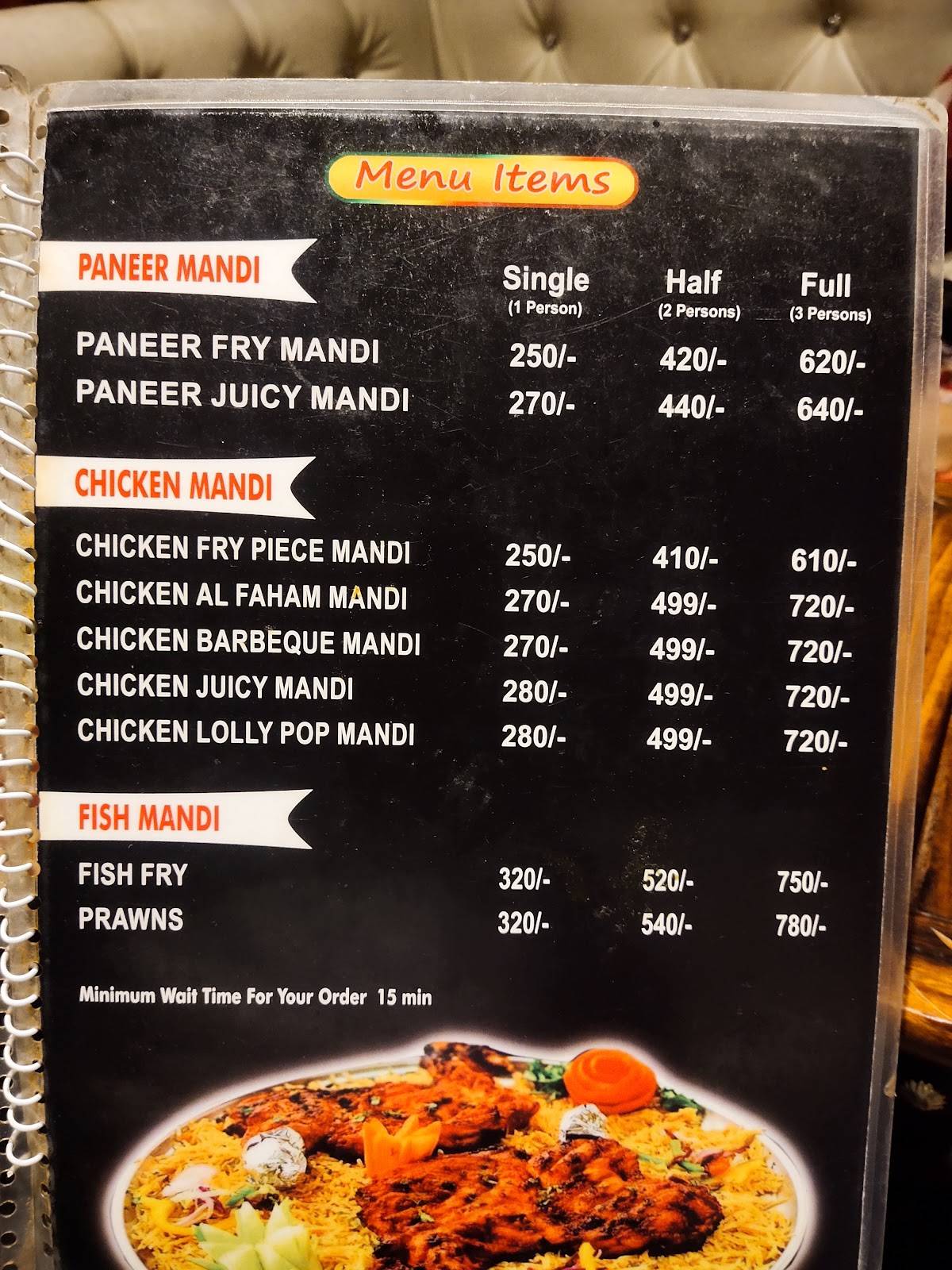 Menu at The Tasty Arabian Mandi House - Best restaurant in Hyderabad ...