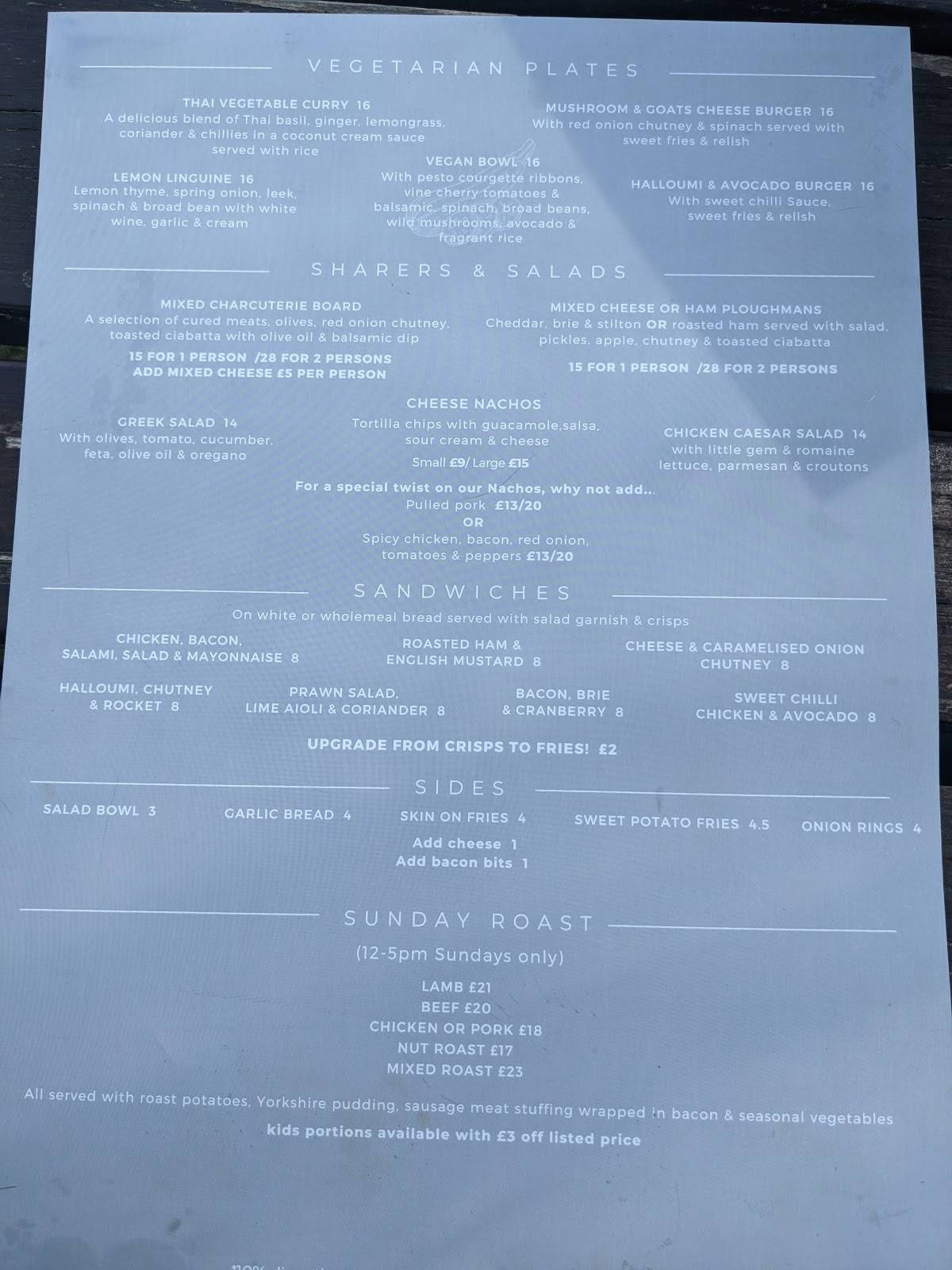 Menu at The Tickled Trout pub & bar, Ashford