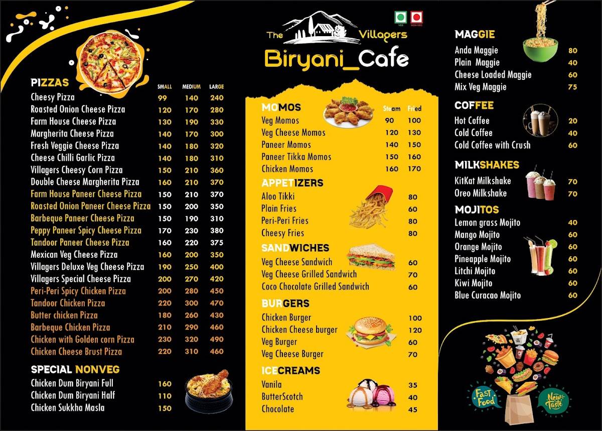 Menu at The VILLAGERS Biryani Cafe, Sangamner