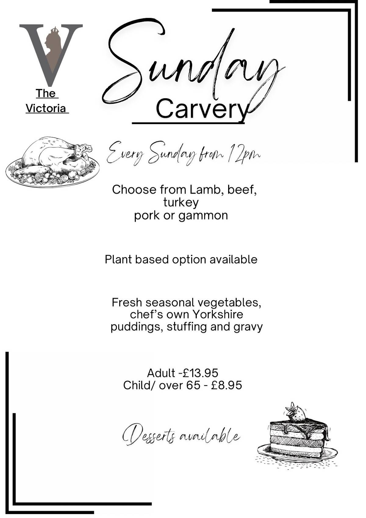 Menu at The Victoria Pub, Restaurant & Guest House, Hornsea, Hornsea