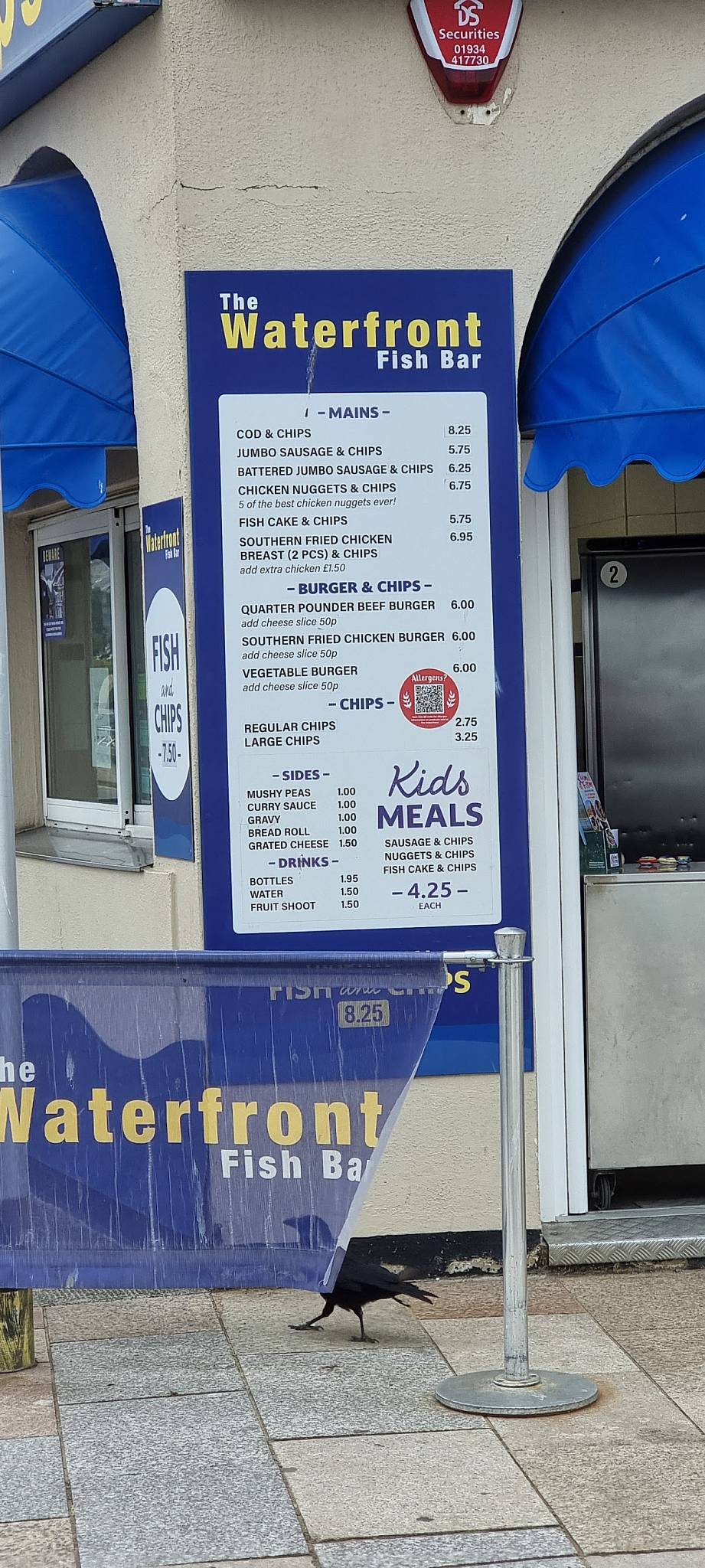 Menu at The Waterfront Fish Bar, Weston-super-Mare