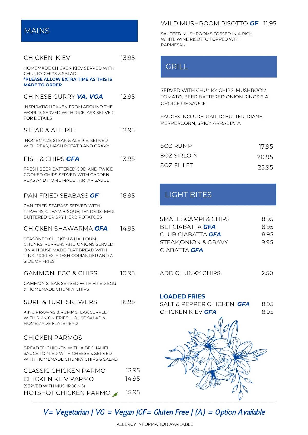 Menu at The Wavendon pub & bar, Sunderland