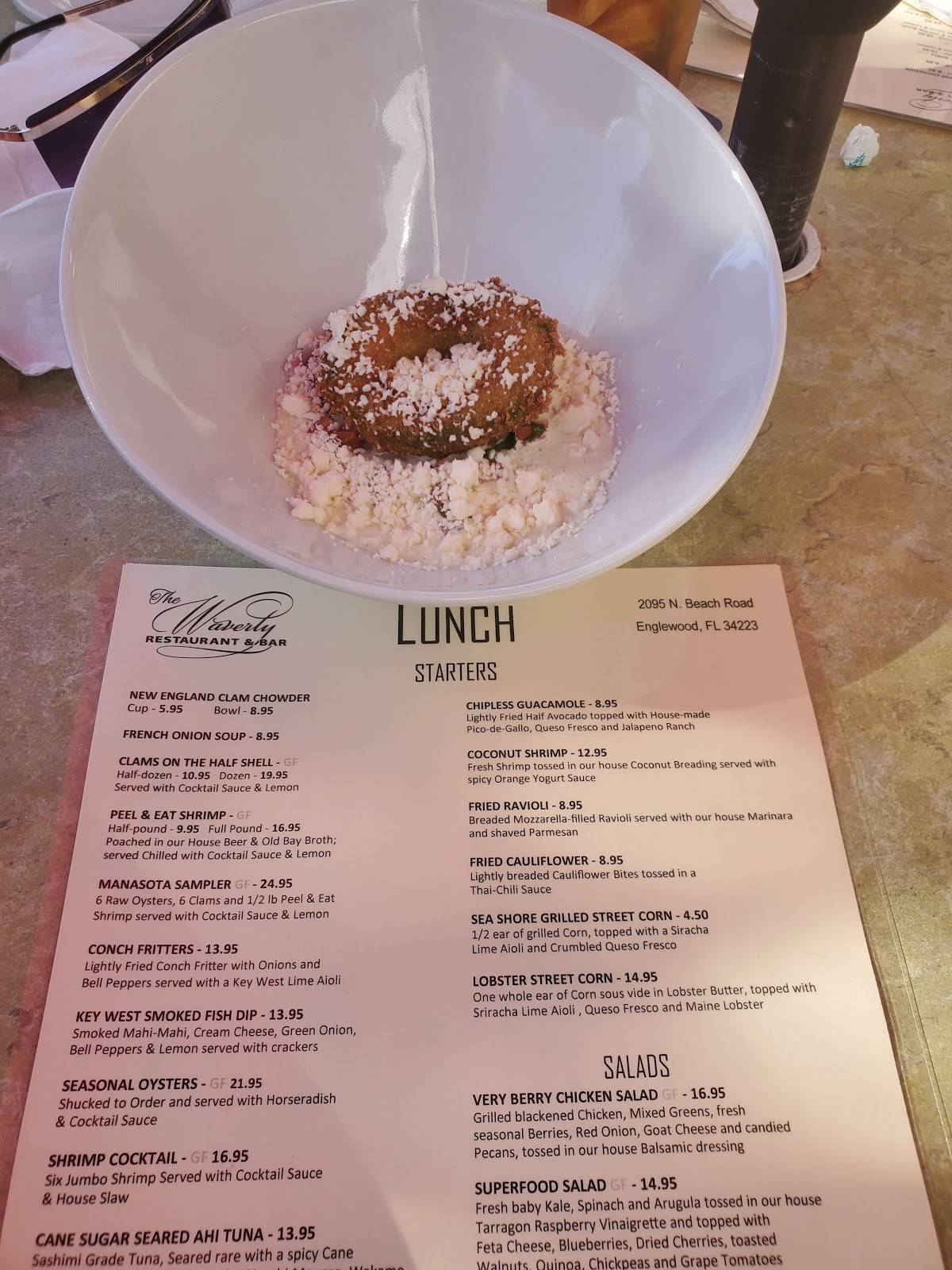 Menu at The Waverly Restaurant & Bar, Englewood