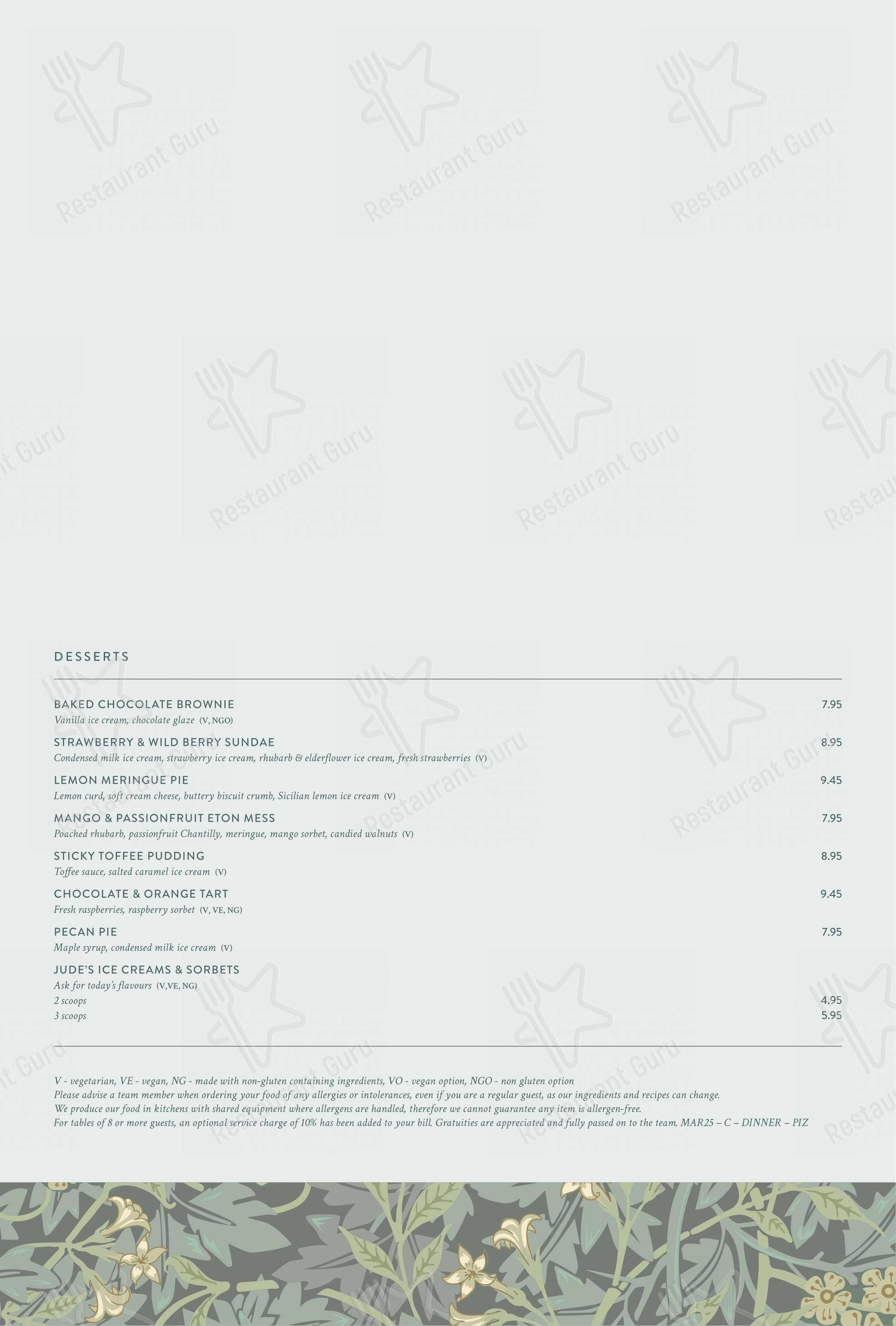 Menu at The White Bear pub & bar, Croydon, Fairchildes Rd