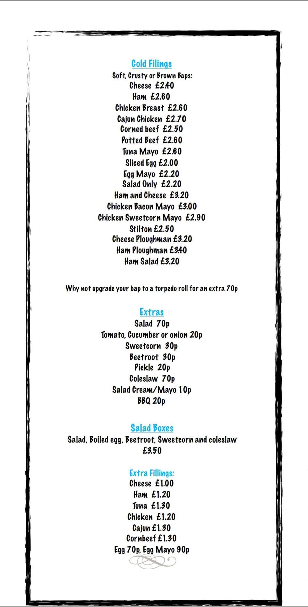 Menu at The White Slice restaurant, Leicester