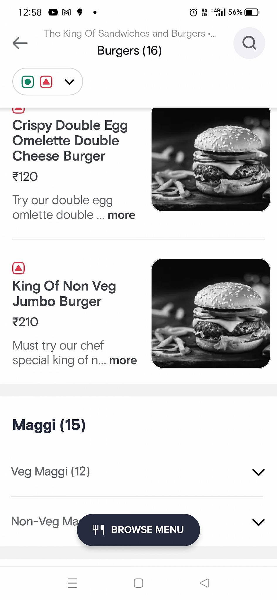 Menu at KBS Cafe [The King Of Burger Sandwich Cafe], Kolkata