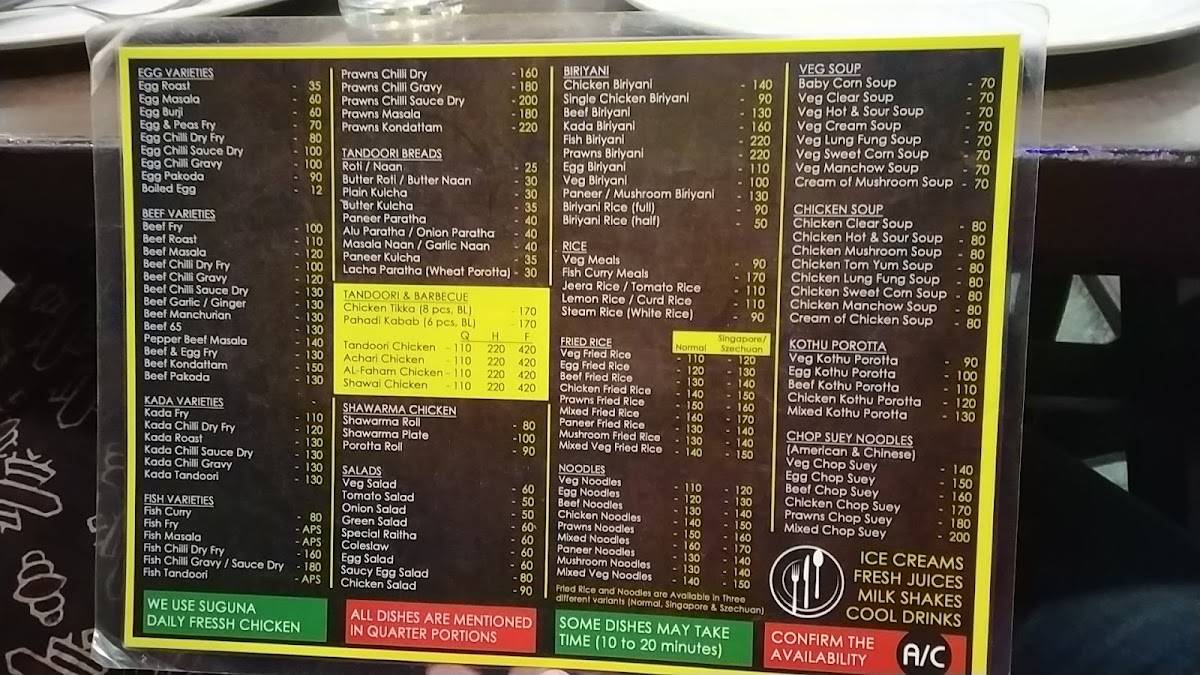 Menu at Lavish Family Restaurant, Thrissur
