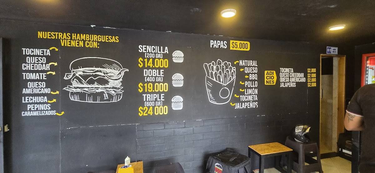 Carta del restaurante Tierra Querida Hamburguesas, El Carmen del Viboral