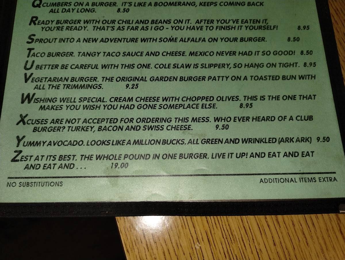 Menu at Tom's restaurant, Lompoc, 115 E College Ave #13