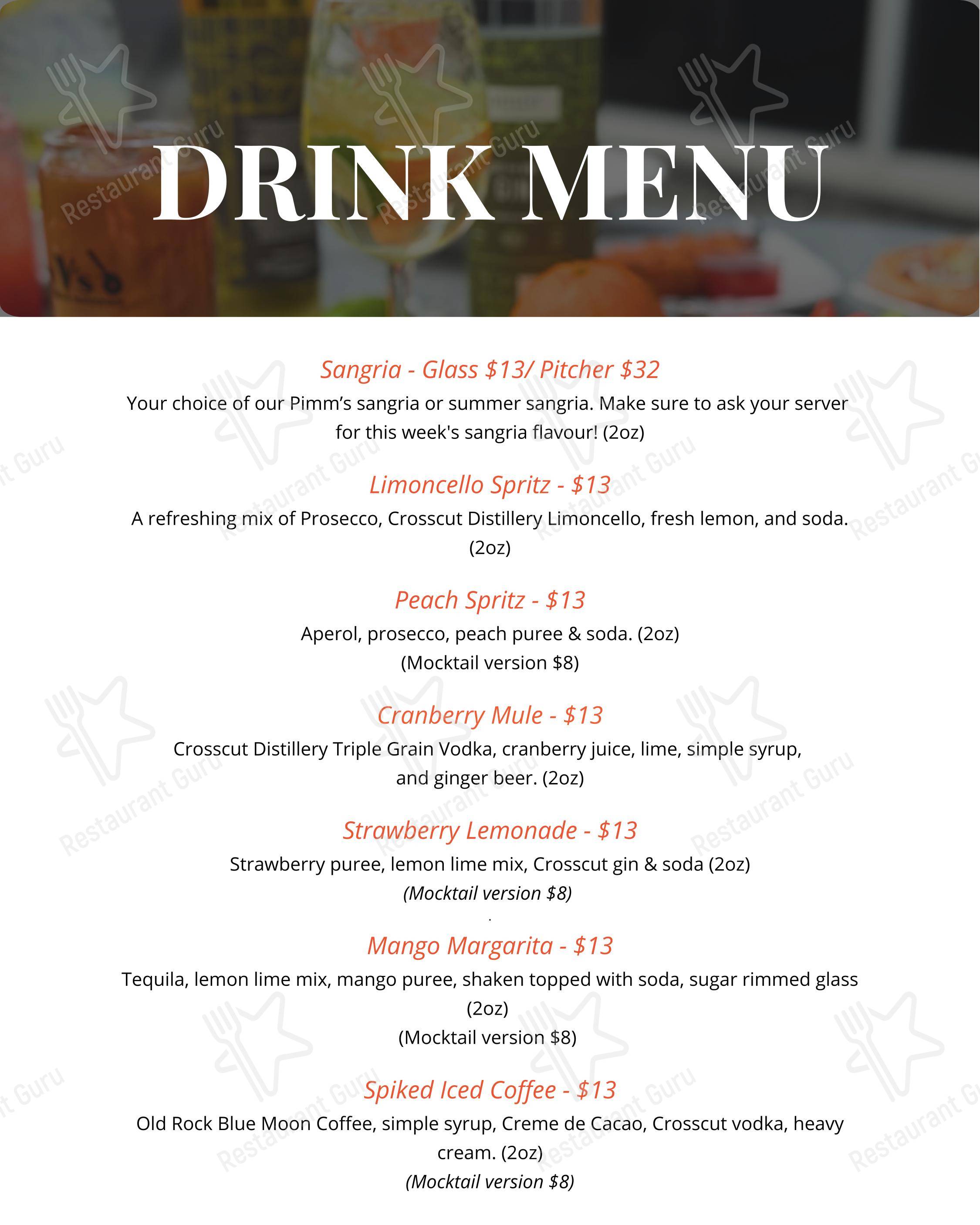 Menu at Tony V's Pizza & Restaurant, Sudbury