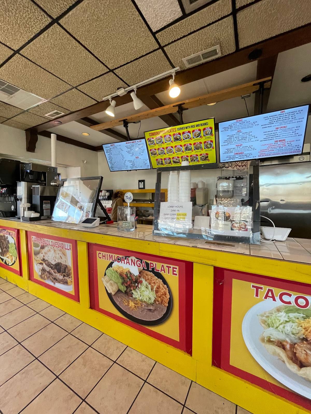 Menu at Mexican Taco Shop restaurant, Topeka, SW 10th Ave