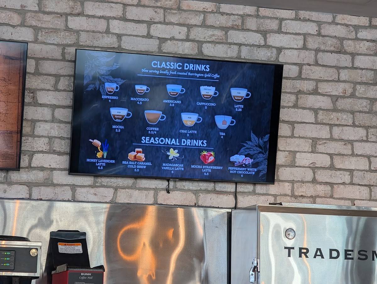 Carta de Tradesman Coffee Shop & Pizza Bar, Boston