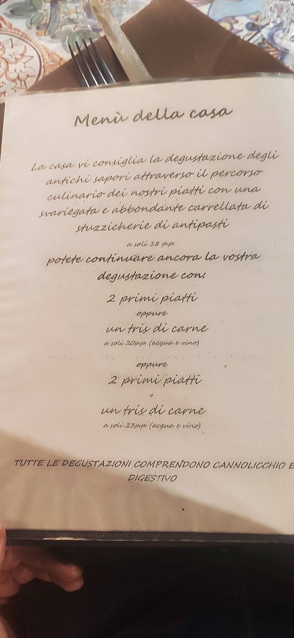 Menu at Trattoria Pizzeria Da Mimmo, Giardina Gallotti