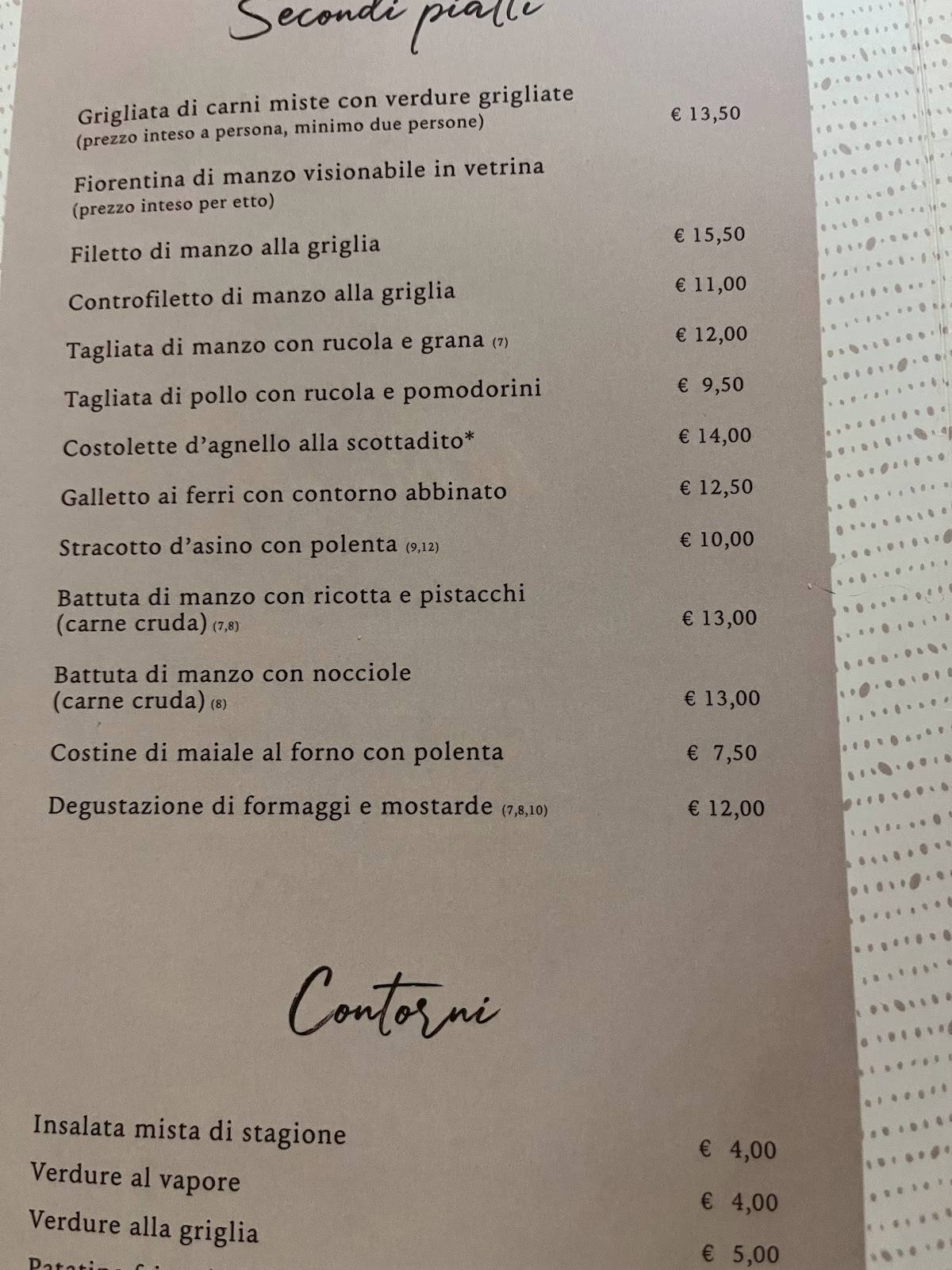 Menu da Trattoria al Macello ristorante, Castel D'ario