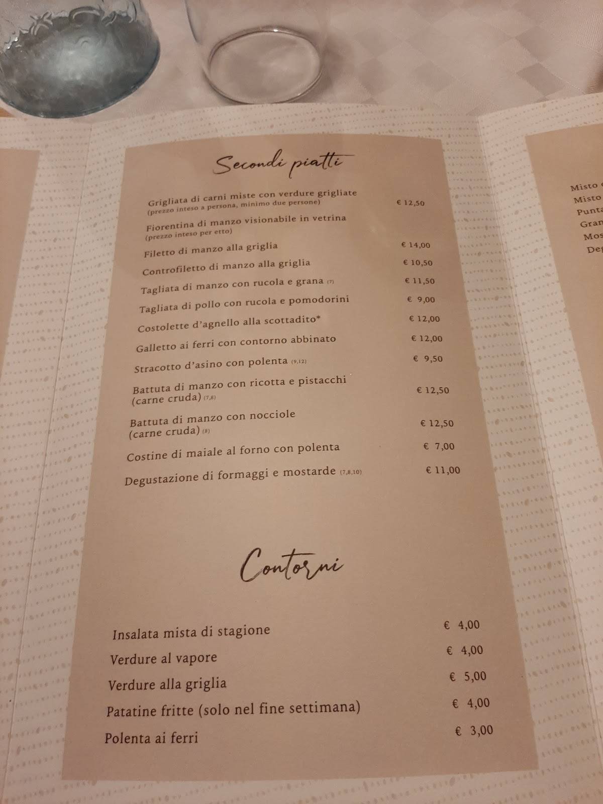 Speisekarte von Trattoria al Macello restaurant, Castel d’Ario