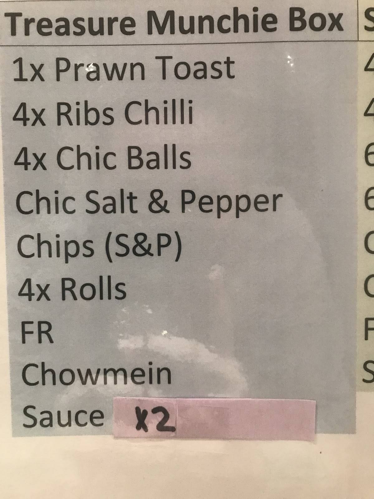 Menu at Treasure Express (Flint Hill) fast food, Stanley