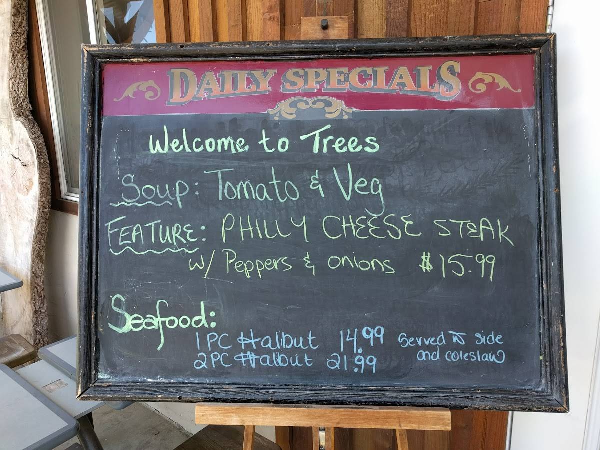 Menu at Trees Diner restaurant, Parksville