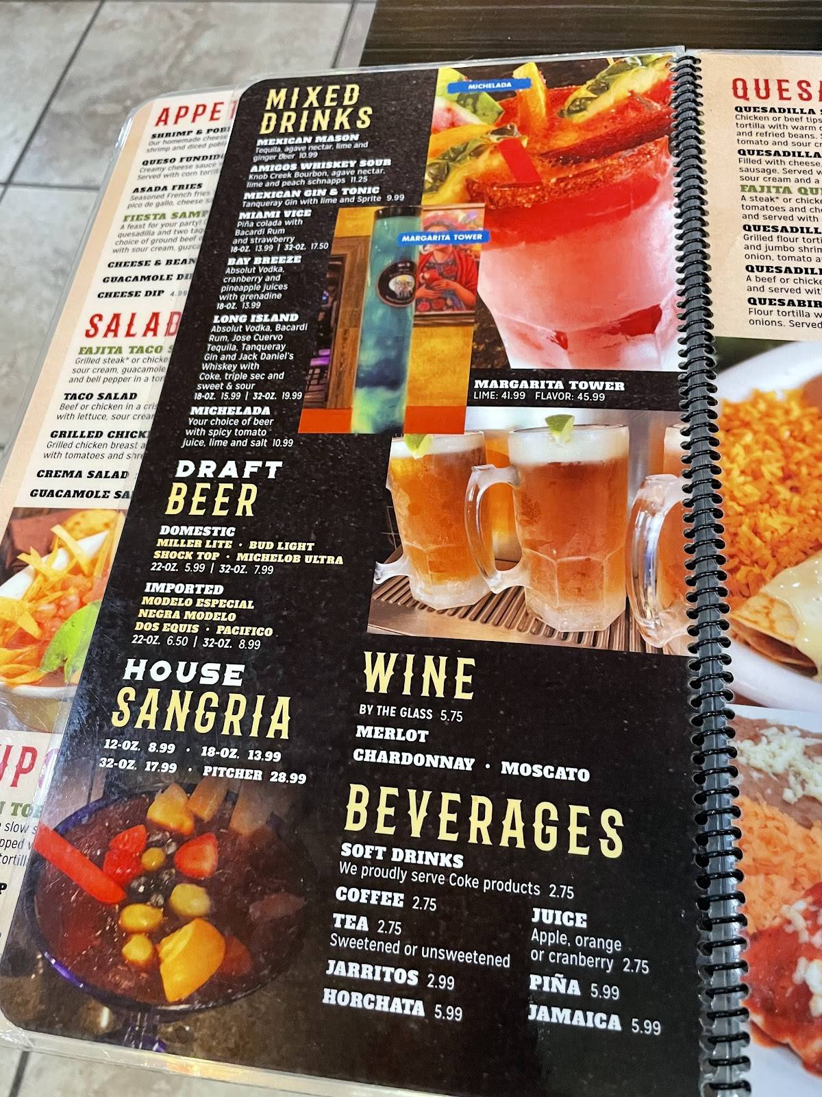 Menu at Tres Amigos restaurant, Monroe