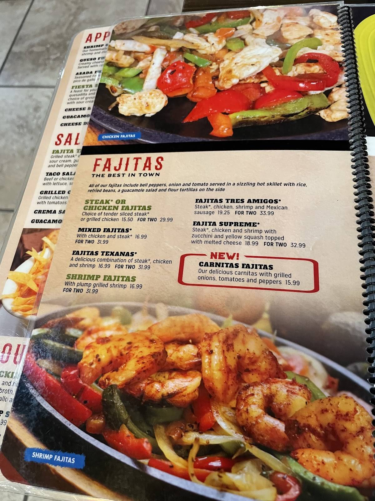 Menu at Tres Amigos restaurant, Monroe