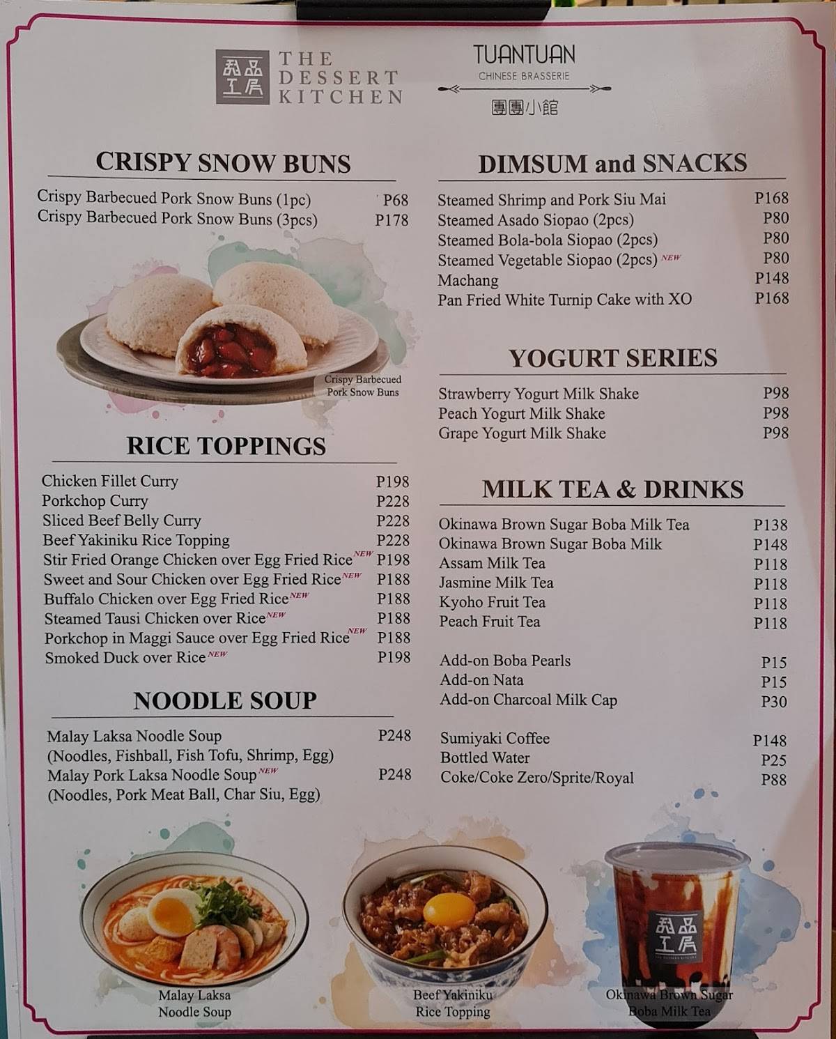 Menu at Tuantuan Chinese Brassiere Robinsons Place Manila restaurant ...