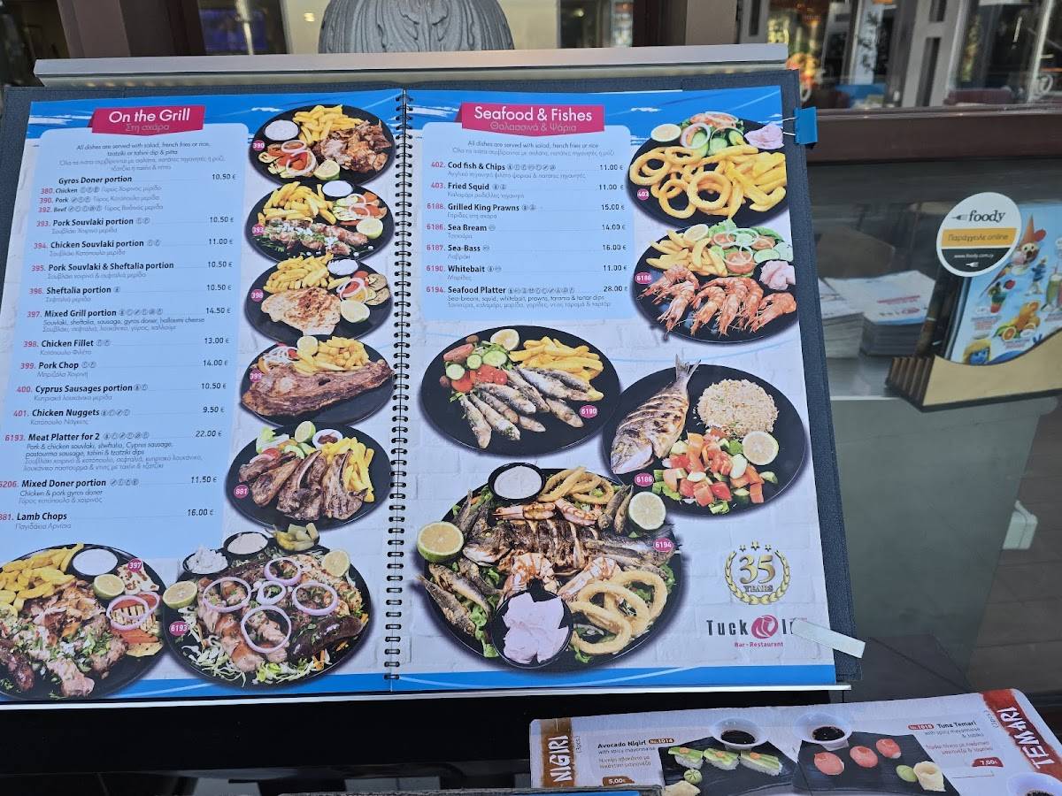 Menu at Tuck Inn Restaurant, Larnaca, WJ6Q+X36