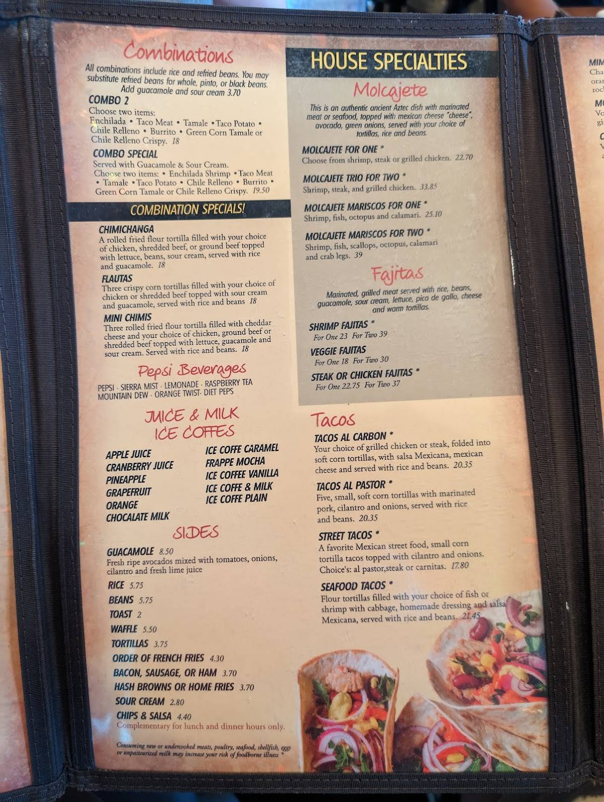 Menu at Rancho Rustico Restaurant, Tucson, E Old Vail Rd