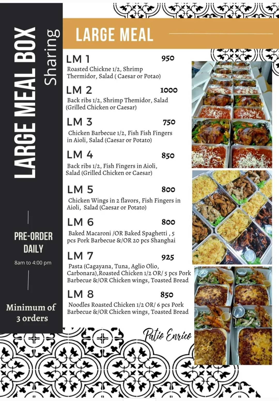 Menu at Patio Enrico restaurant, Tuguegarao City, JQP2+HF3