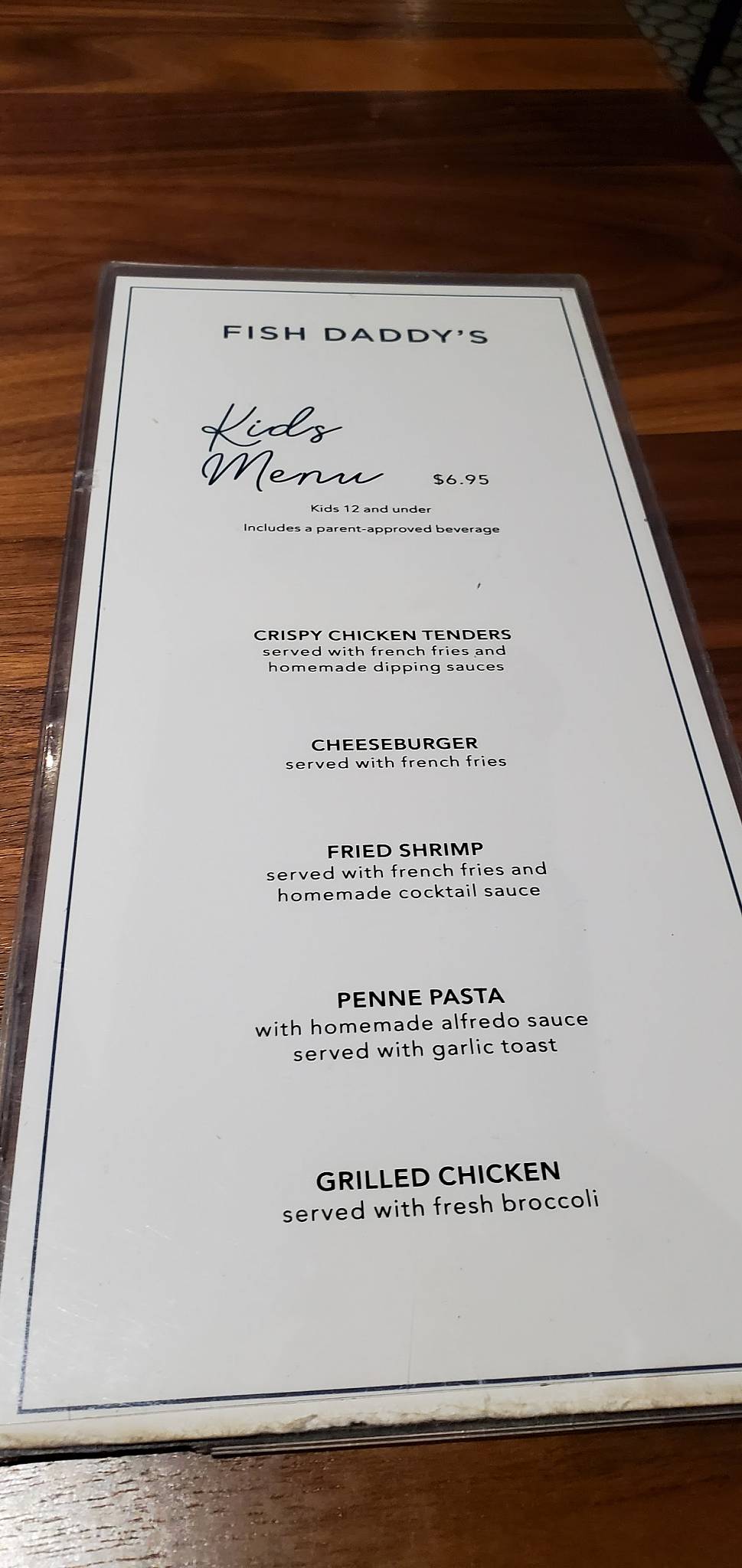Menu at Fish Daddy's Grill House restaurant, Tulsa