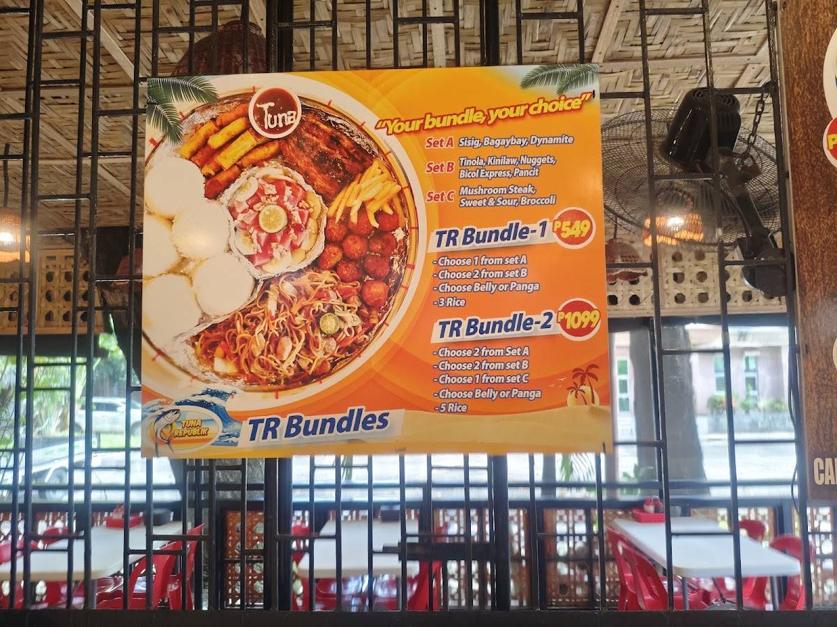 Menu at Tuna Republik Butuan, Butuan City