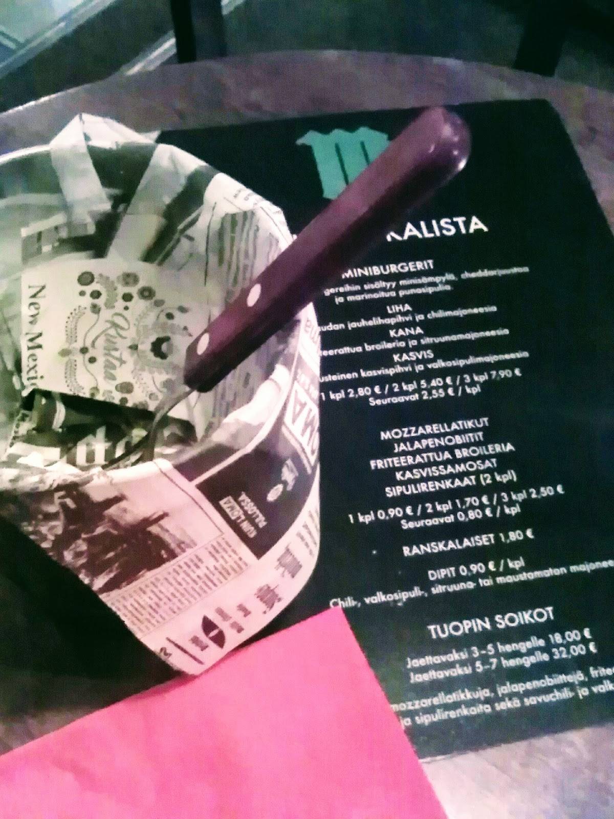Menu at Tuoppi pub & bar, Tampere