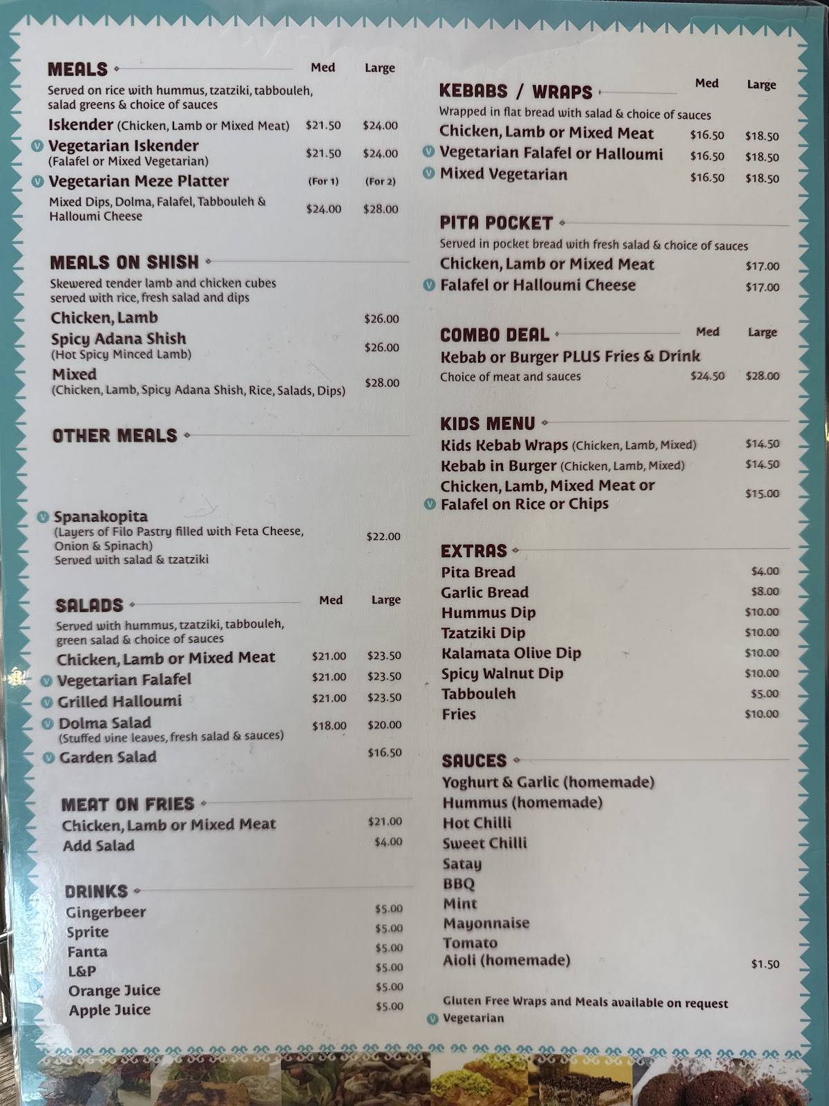 Menu at Turkuaz Cafe Kamo, Whangarei