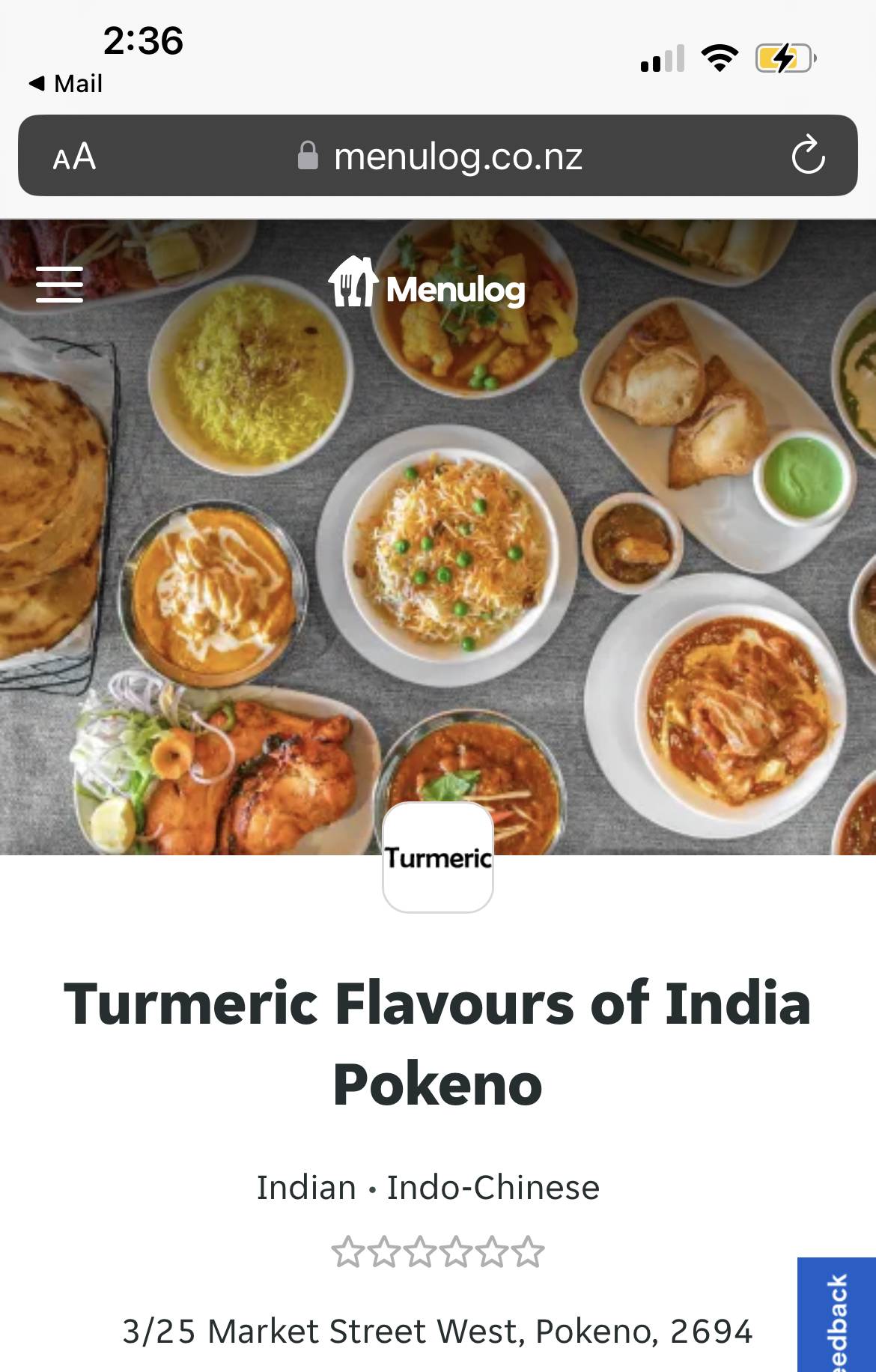 Menu at Turmeric Flavours of India Pokeno restaurant, Pokeno