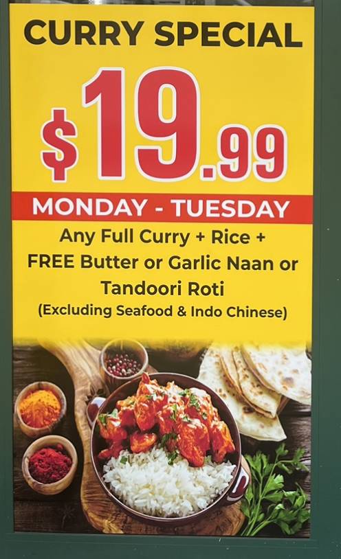 Menu at Turmeric Flavours of India Pokeno restaurant, Pokeno