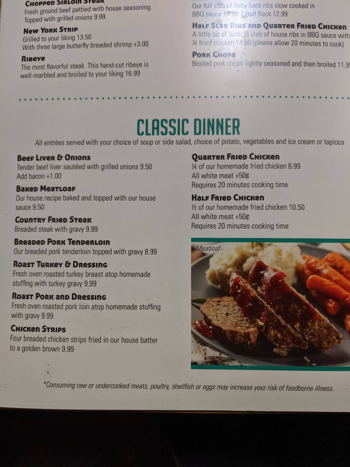 Menu at Two Sisters Restaurant, Milan