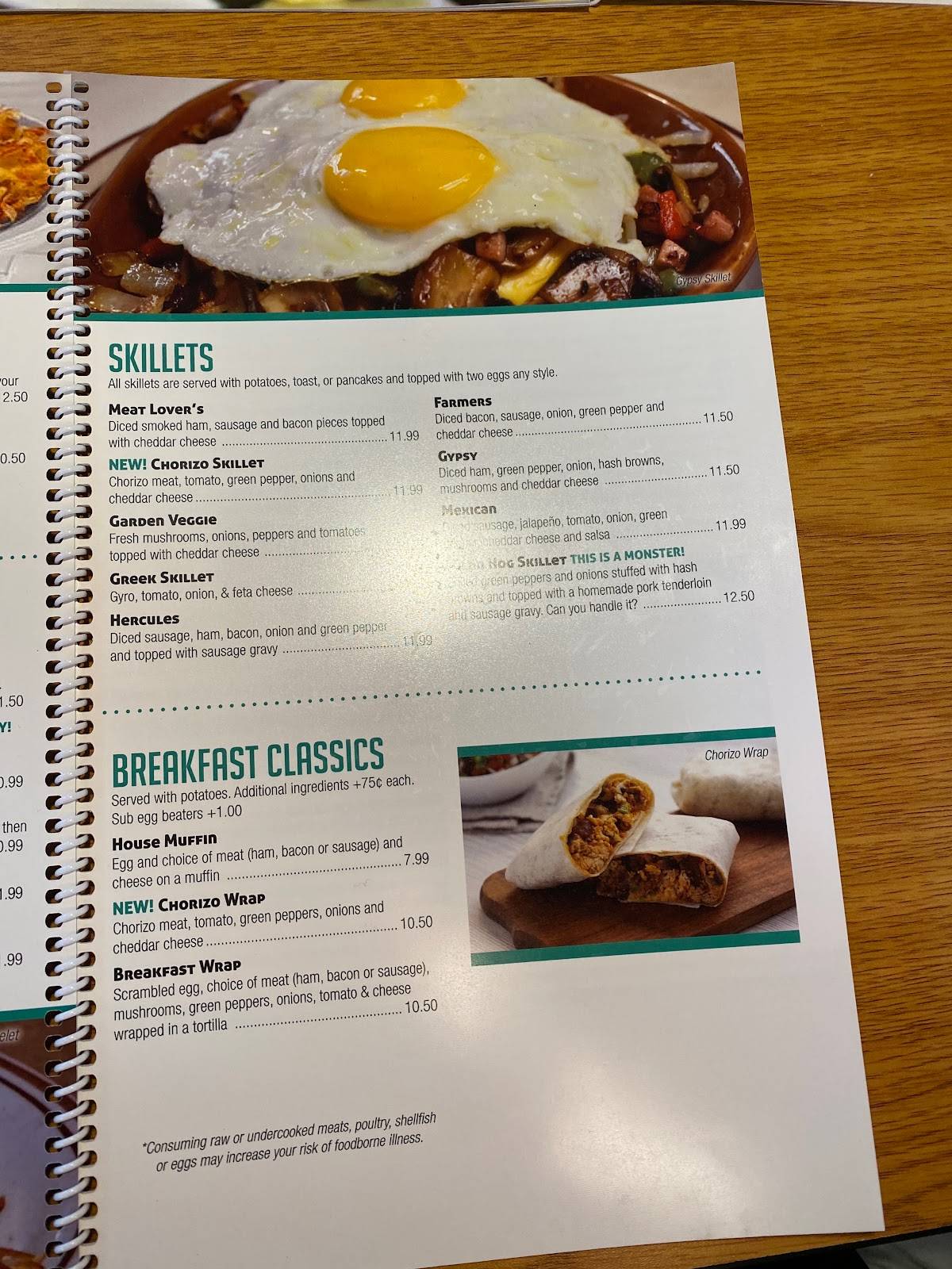 Menu at Two Sisters Restaurant, Milan