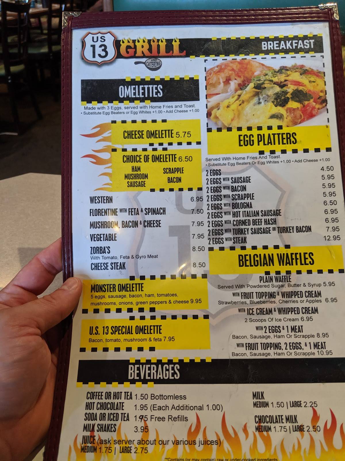 Menu at US 13 Grill & Catering restaurant, Dover